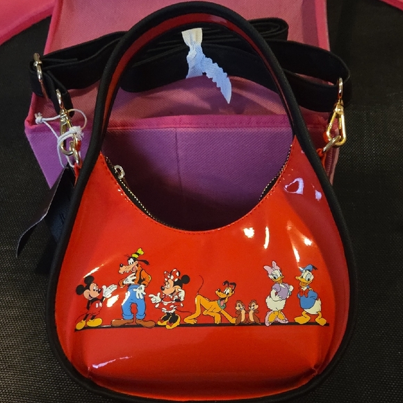 Loungefly | Bags | Loungefly Red Glossy Cartoon Shoulder Bag | Poshmark
